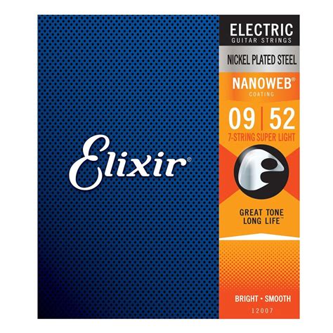 Elixir Nanoweb Coated 7 String Electric Guitar Strings 9 52 At Gear4music