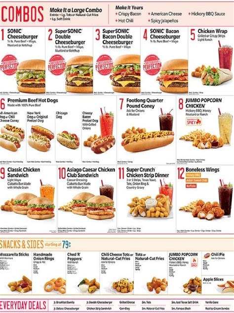 Sonic Fast Food Menu Prices