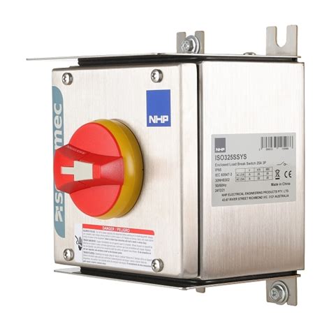 Socomec Iso Enclosed Isolator Ip 65 Stainless Steel Handle Red 3p 25a