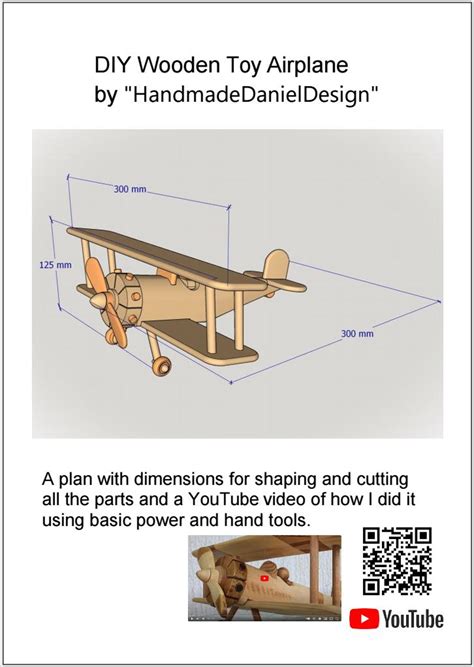 Diy Wooden Toy Airplane Plan With Dimensions For Shaping And Cutting