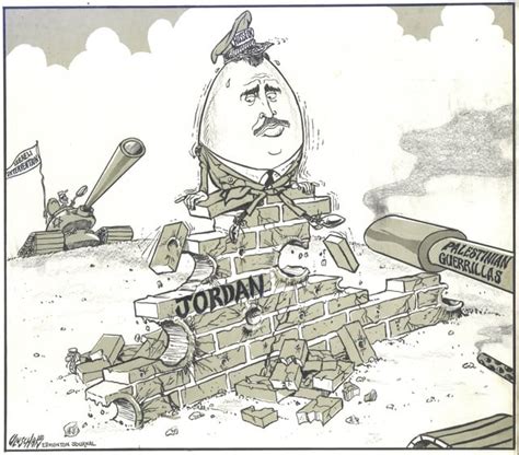 Canadian Cartoon Edmonton Journal Artist Edd Uluschak Commenting On The Jordanian Civil