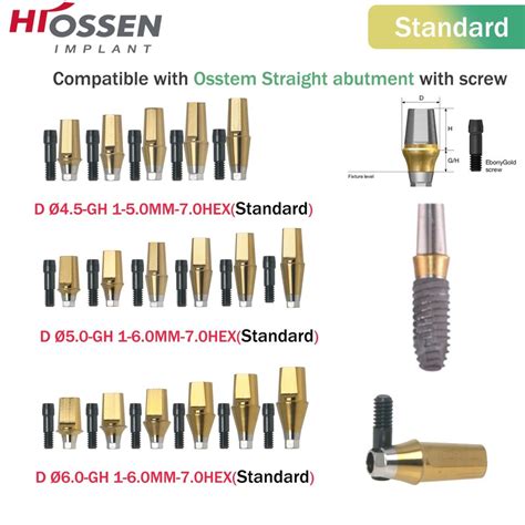 Us Titanium Straight Transfer Hex Abutment Fit Hiossen Et Osstem Ts