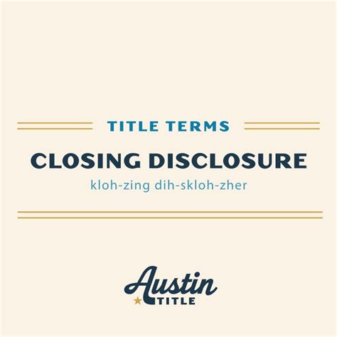 Closing Disclosure The Five Page Closing Disclosure Must Be Provided