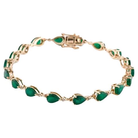 Designer 14k 1845ctw Emerald Bracelet Vintage Style Statement Piece