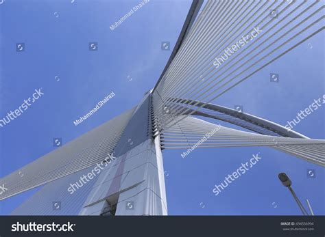 Elasticity Bridges String Futuristic Architecture Foto Stok 434556994