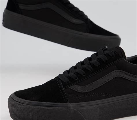 Vans Old Skool Platform Trainers Black Womens Trainers