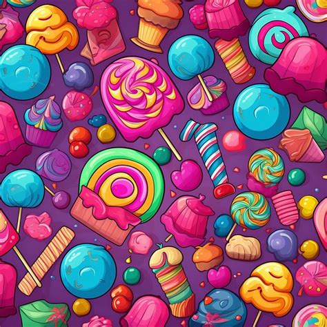 Premium Photo Cute Candy And Shapes And Colors Pattern