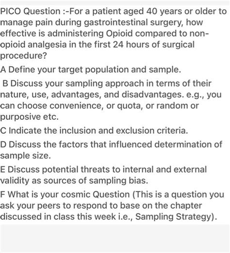 Solved PICO Question For A Patient Aged 40 Years Or Older Chegg Com