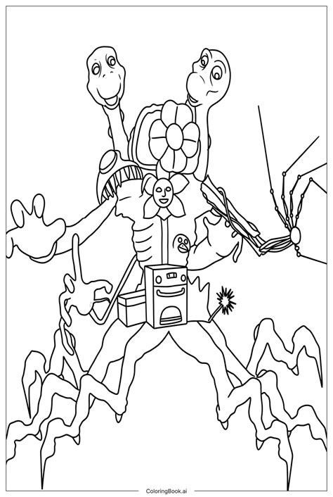 Prototype Poppy Playtime Monster Amalgam Stands Menacingly Coloring
