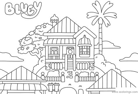 Blueys House Coloring Pages