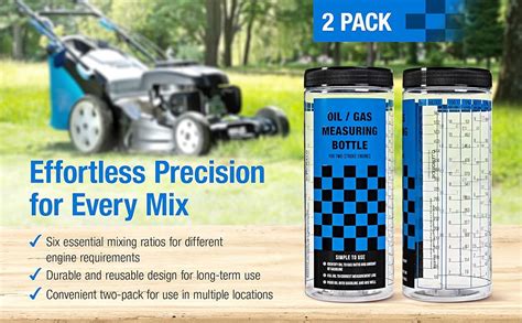 2 Pack Wide Mouth Oil Gas Measuring Bottle Reusable