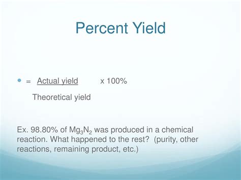 Percent Yield Ppt Download