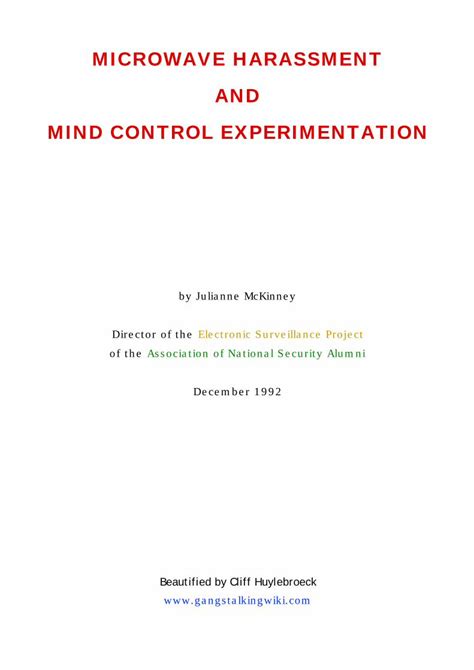 Pdf Microwave Harassment And Mind Control Experimentation Dokumen Tips