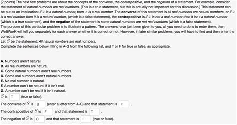 2 Points The Next Few Problems Are About The Concepts Of The Converse