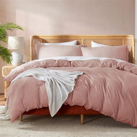 Nestl Blush Pink Duvet Cover Queen Size Soft Double