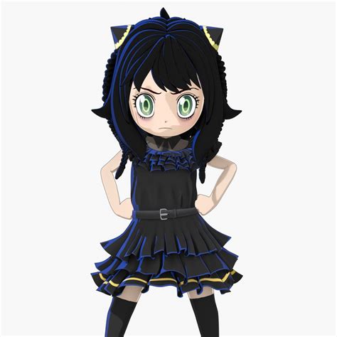 Anya Wednesday Forger Addams 3d Model Rig Blender Model