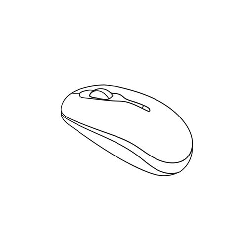 Hand Drawing Doodle Computer Mouse Illustration Contour Line Minimalism