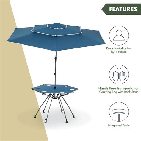 8ft Beach Umbrella And Folding Table Arrowhead Outdoor
