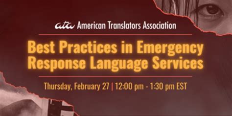 Free Virtual Event Best Practices In Emergency Response Language