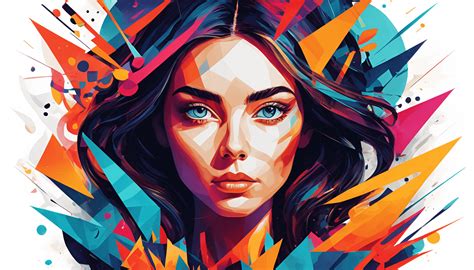 Symphony Of Colors Digital Portrait Of A Woman Engulfed In A Vibrant