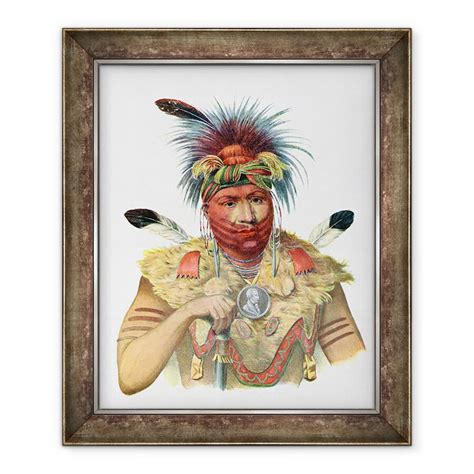 Картина в рамка Charles Bird King Ne Sou A Quoit A Fox Chief