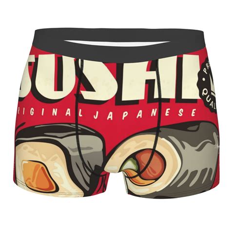 Disketp Sushi Retro Sign Mens Boxer Briefs Soft And Breathable Cotton