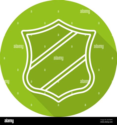 Shield with ribbon. Flat linear long shadow icon. Vector line symbol Stock Vector Image & Art ...