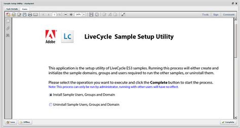 Livecycle Es3 Samples Samples Setup Utility
