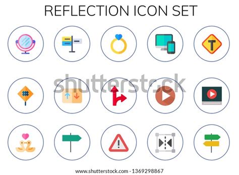 Reflection Icon Set 15 Flat Reflection Stock Vector Royalty Free