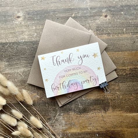 Thank You For Coming Thank You For My Presents Card Birthday Party