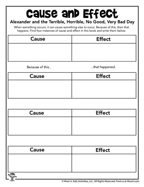 Cause And Effect Worksheets Free Printable