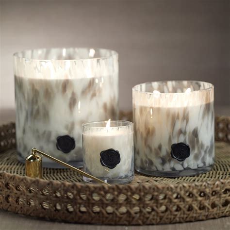 Ag Opal Glass Candle Clear And Gray Carlyle Avenue