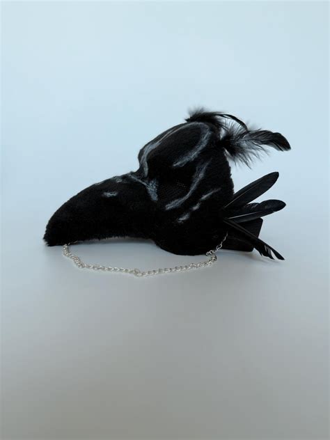 Rare Therian Crow Mask Handmade Black Raven Costume Fursuitfrenzyua