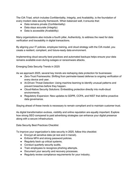 Data Security Management Cia Triad And 2025 Best Practicesdocx
