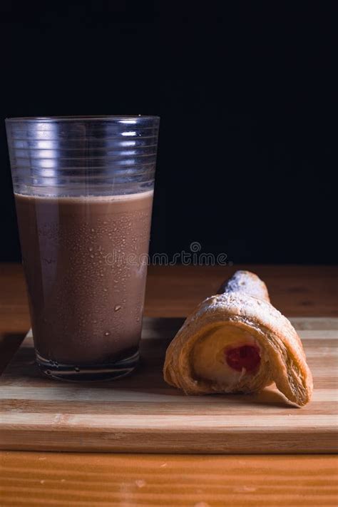Cone Shaped Candy And A Glass Of Chocolate Stock Image Image Of Sauce