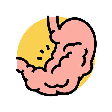 Excessive Gas Bloating Disease Symptom Color Icon Vector Illustration