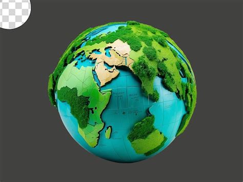 Premium Psd Represent The Earth As A Globe With A Green