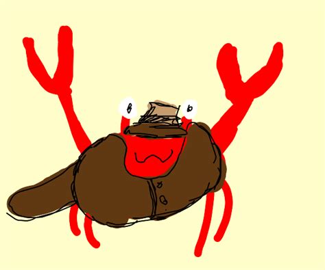 Crab Wearing A Coat Drawception