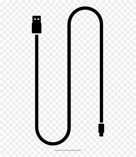 Usb Cable Coloring Page Usb Cable Icon Vector Clipart 3723316