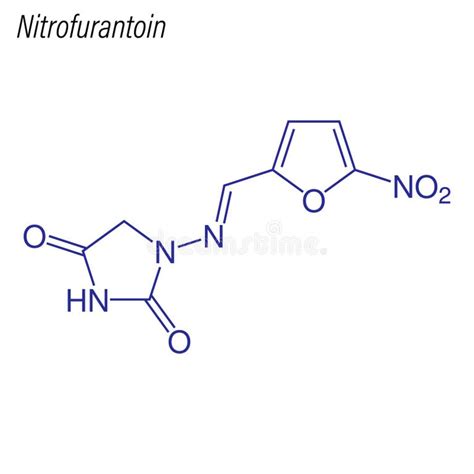 Nitrofurantoin Skeletal Formula Molecular Chemical Structure Stock