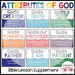 Attributes Of God Posters Christian Classroom Decor Digital Download