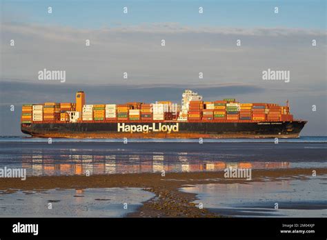 Hapag Lloyd Container Ship Cartagena Express On The North Sea Stock