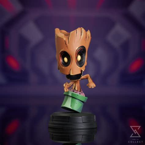 Groot In Pot Animated Style Marvel Time To Collect