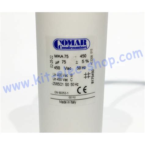 Start Up Capacitor 75uf 450vac Comar