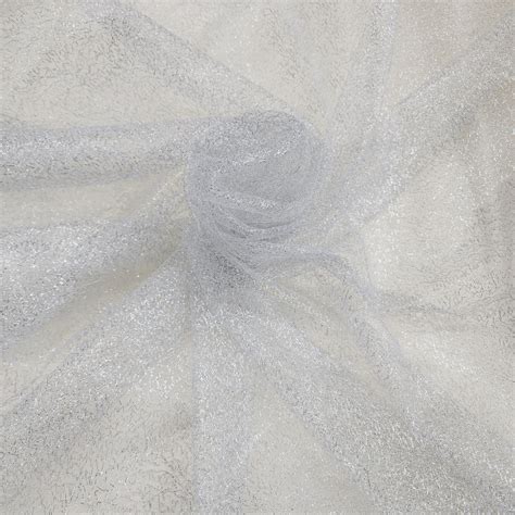 Swiss Silver Metallic Susemi Tulle Fabric By The Yard For Veiling Evening Ball Gowns Cocktail