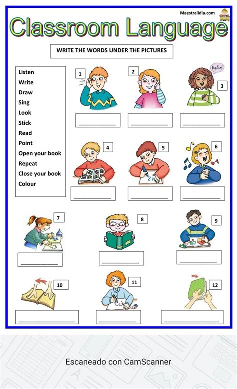 Classroom Commands Worksheet Free Esl Printable Worksheets Made By