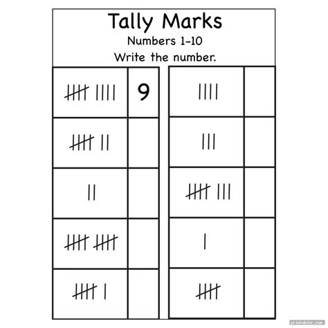 Printable Tally Sheets