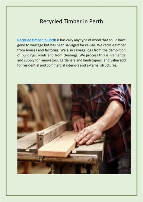 Ppt Recycled Timber In Perth Powerpoint Presentation Free Download