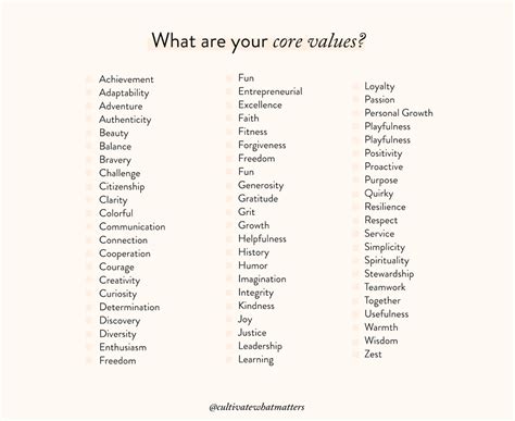 Core Value Words At Victor Fox Blog
