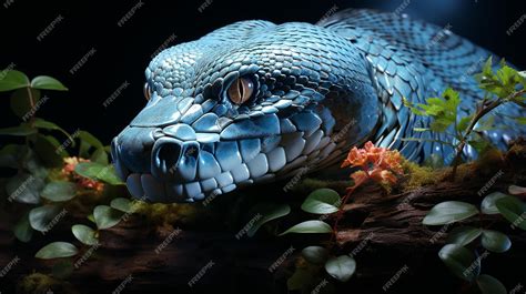 Premium Photo Giant Cyan Python Leaning Out Canvas Print